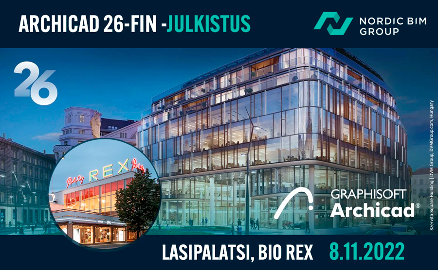 Olemme mukana Archicad 26-FIN julkistustilaisuudessa