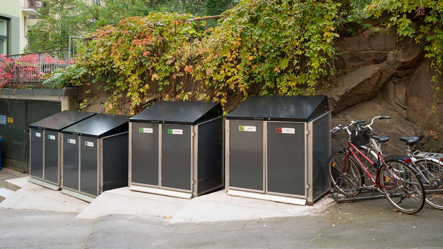 Uusi kirjasto: Hannoa jäteastiasuojat